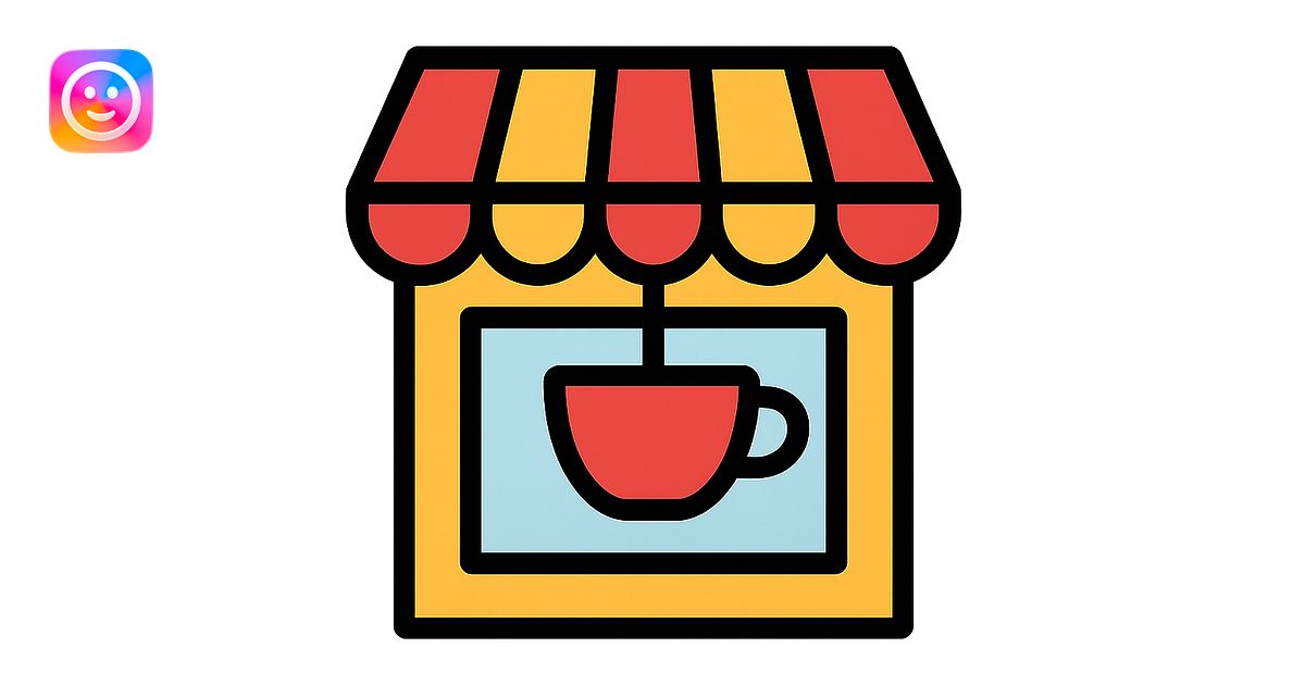 modern and simple cafe icon with a coffee cup or storefront icon | AI ...