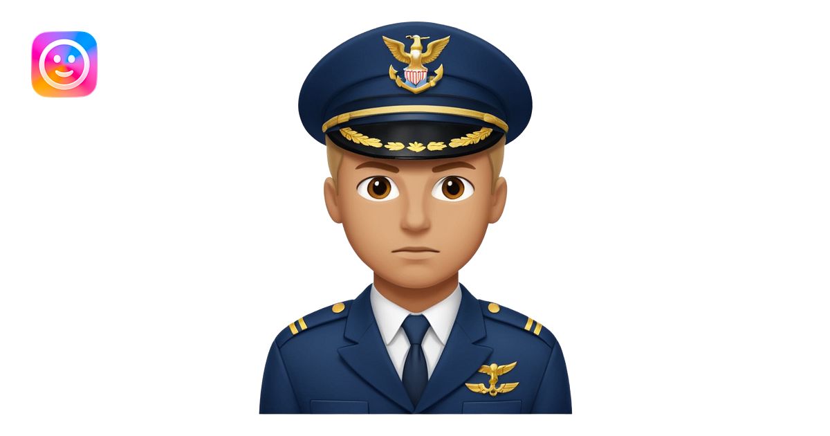 A muscular, serious navy fighter emoji | AI Emoji Generator