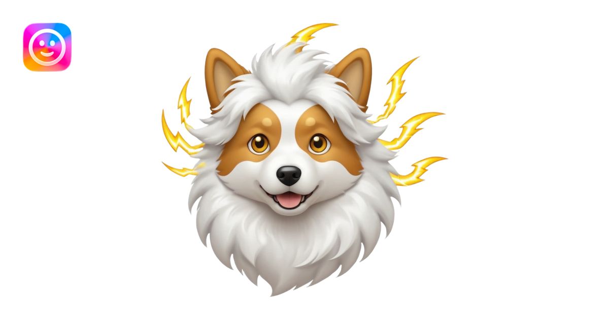 dog with electric lightning waves emoji | AI Emoji Generator
