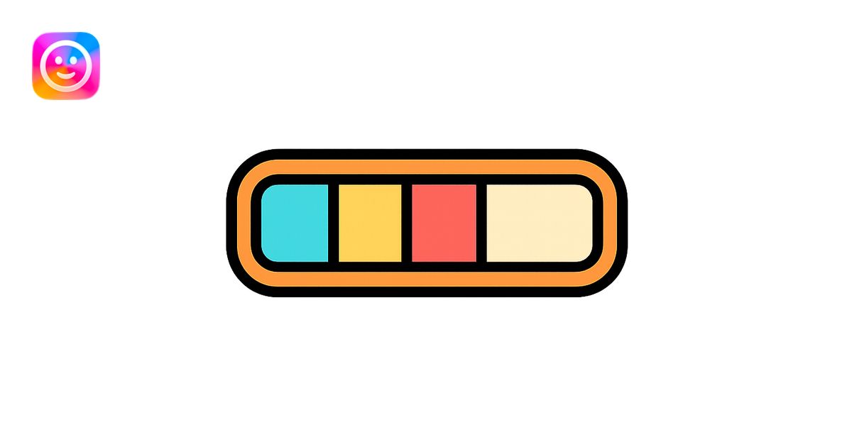 progress bar icon with color and black outlines icon | AI Emoji Generator