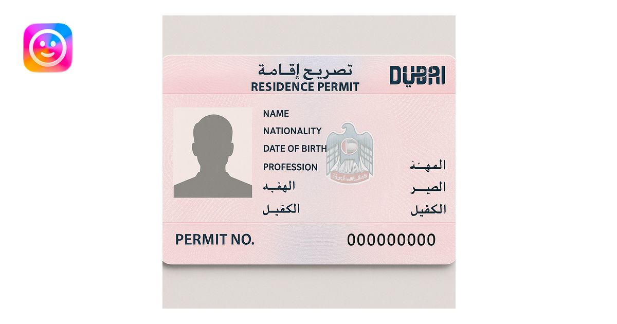Dubai residence permit image | AI Emoji Generator