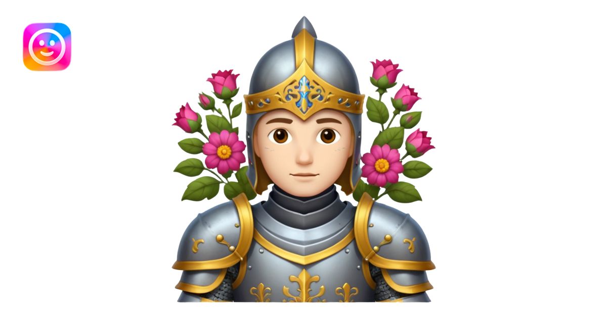 Knight in flowers emoji | AI Emoji Generator