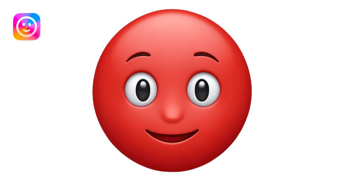 A red colour high quality 3d emoji with no smile emoji | AI Emoji Generator