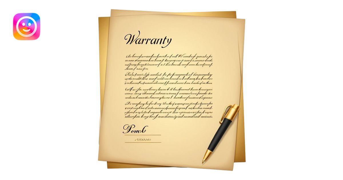 Professional warranty contract golden paper signed emoji | AI Emoji ...