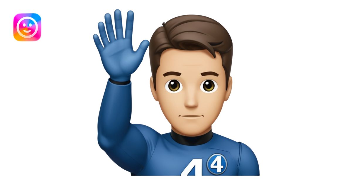 reed richards from fantastic four with the number 4 on chezt emoji | AI ...