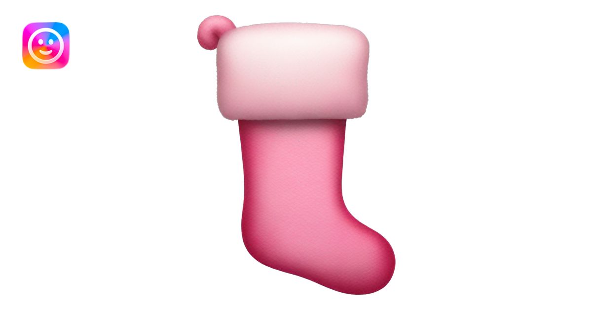 Pink Christmas stocking emoji | AI Emoji Generator
