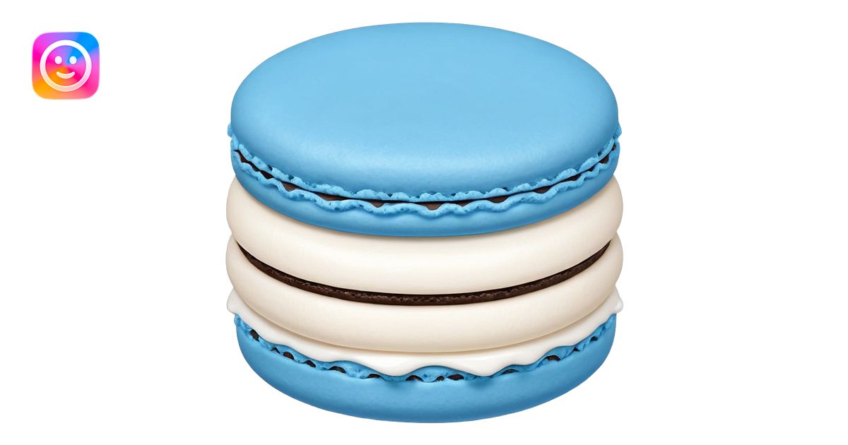 blue macaron with white frosting emoji | AI Emoji Generator