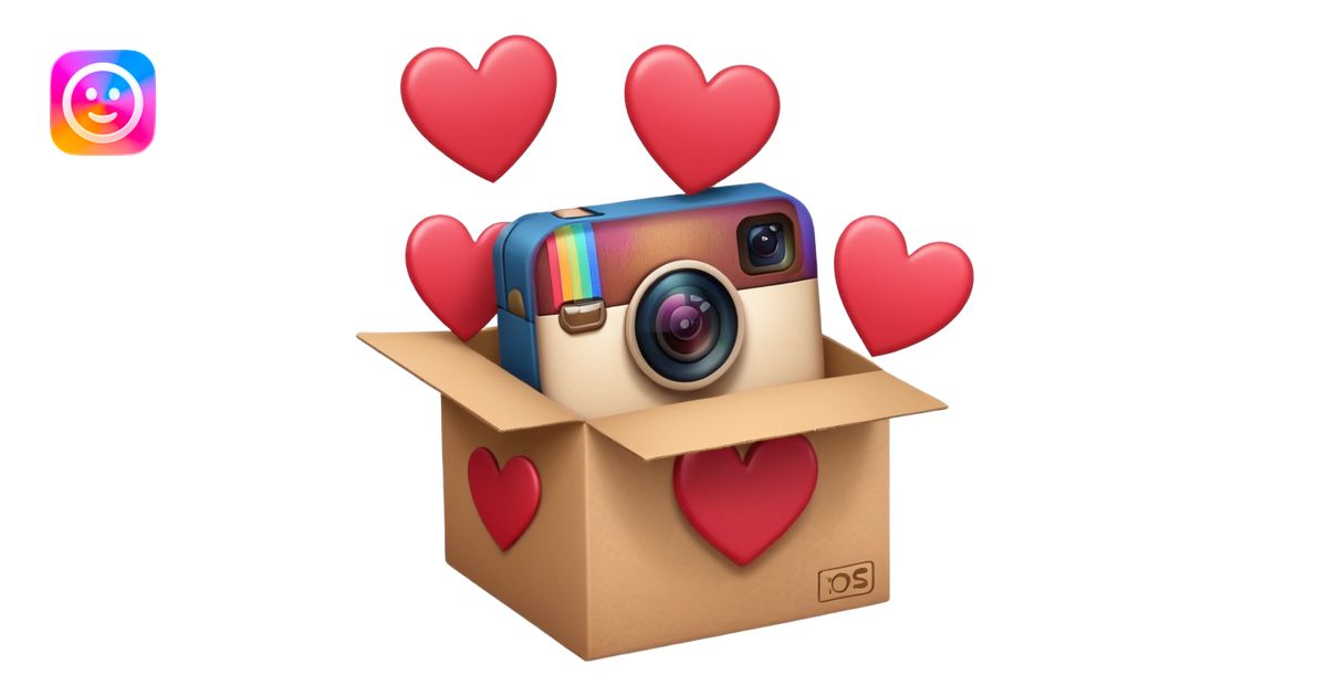 a box with an instagram logo on its face, open with swipe files inside ...