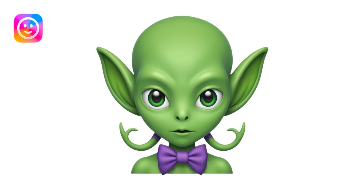 alien with bow emoji | AI Emoji Generator