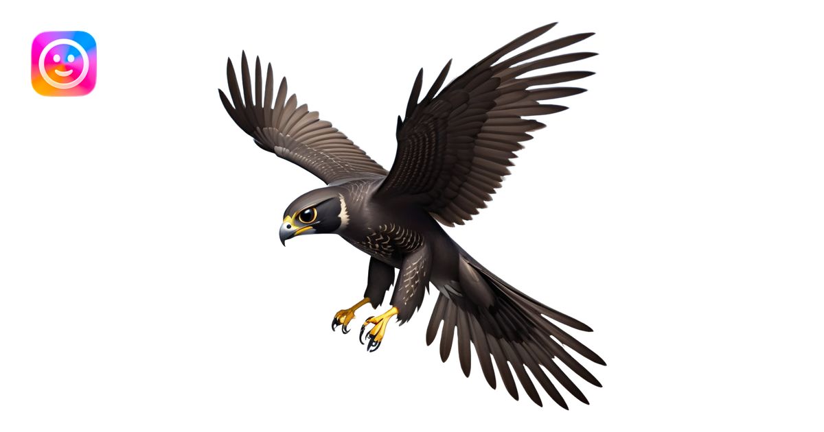 cinematic-peragrin falcon-realistic-full-body-diving-emoji,-sleek ...