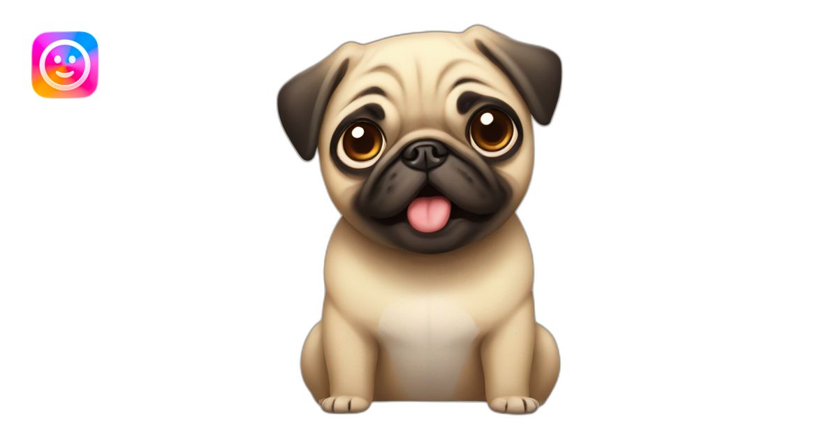 cute anime pug with a shocked face emoji | AI Emoji Generator