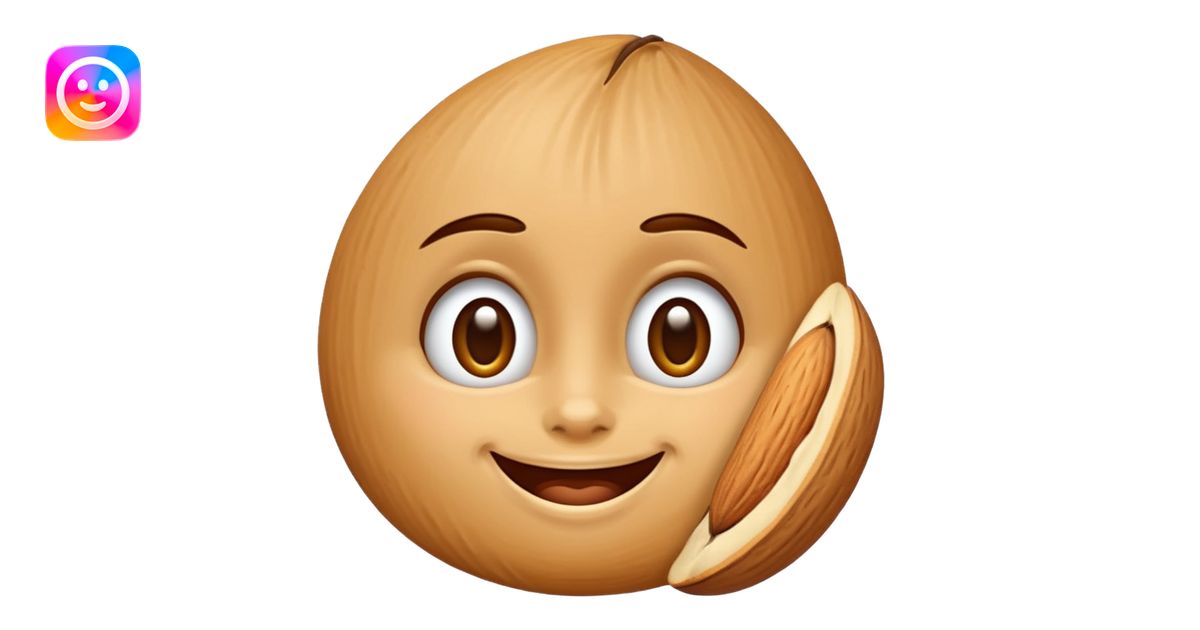 Almond with face emoji | AI Emoji Generator