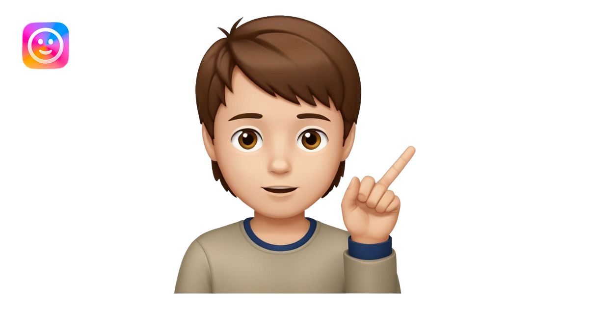 boy raising his finger talking emoji | AI Emoji Generator