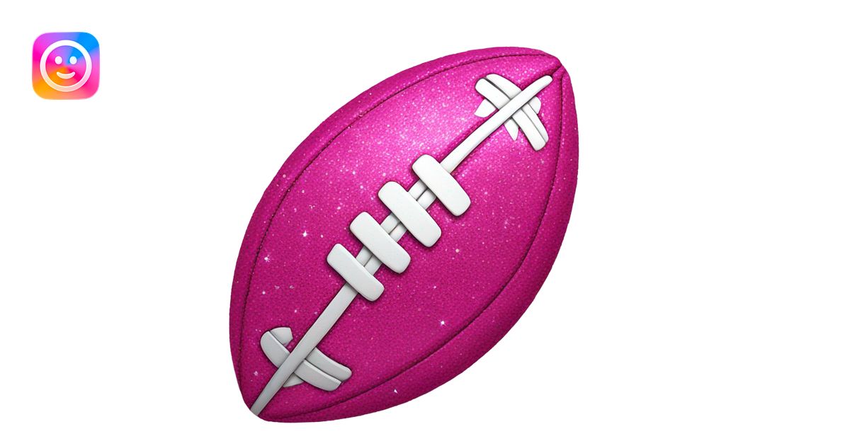 Hot pink glitter football with glitter emoji | AI Emoji Generator