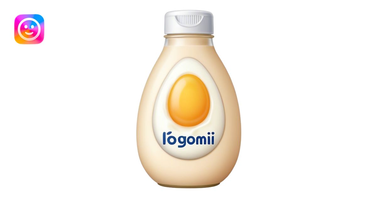 mayonnaise bottle with egg in label emoji | AI Emoji Generator