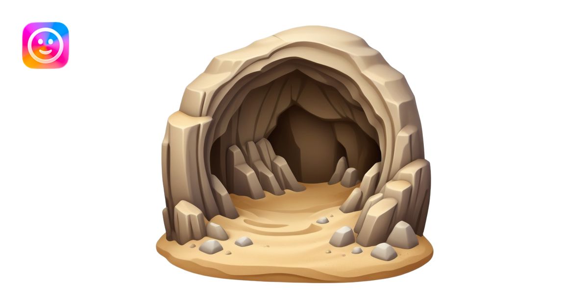 generate realistic detailed cave in 3d style with sand emoji | AI Emoji ...