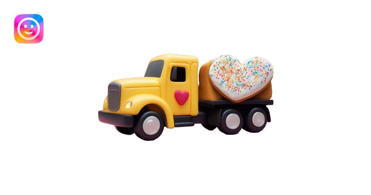 cookie heart with semi truck emoji | AI Emoji Generator