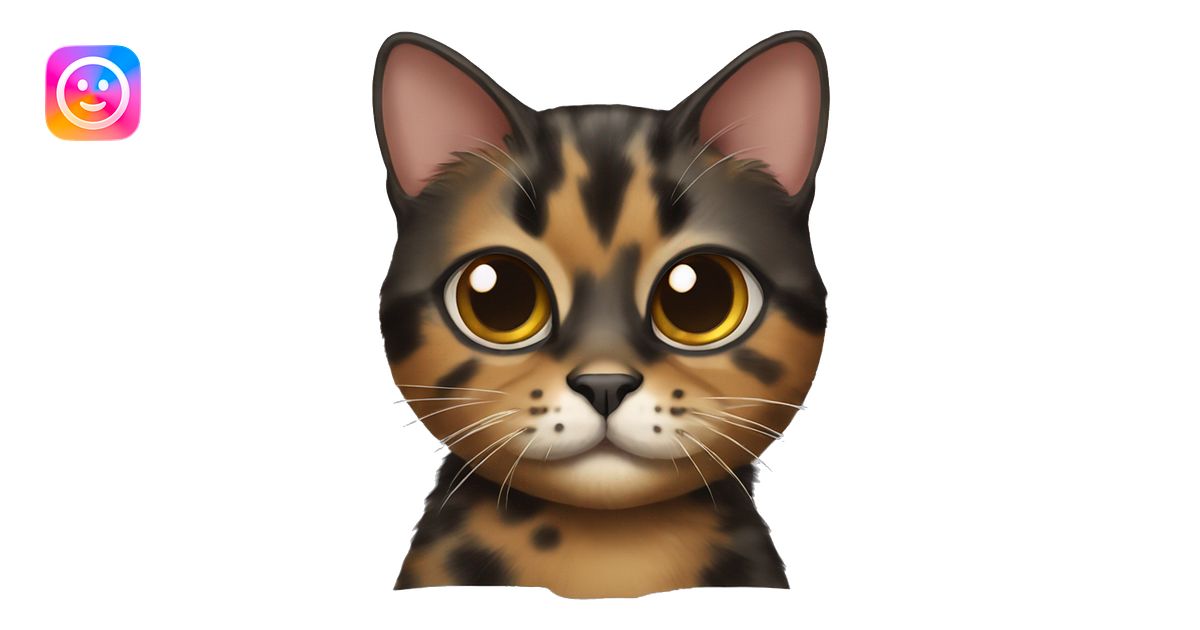 Tortie cat with cute Face emoji | AI Emoji Generator