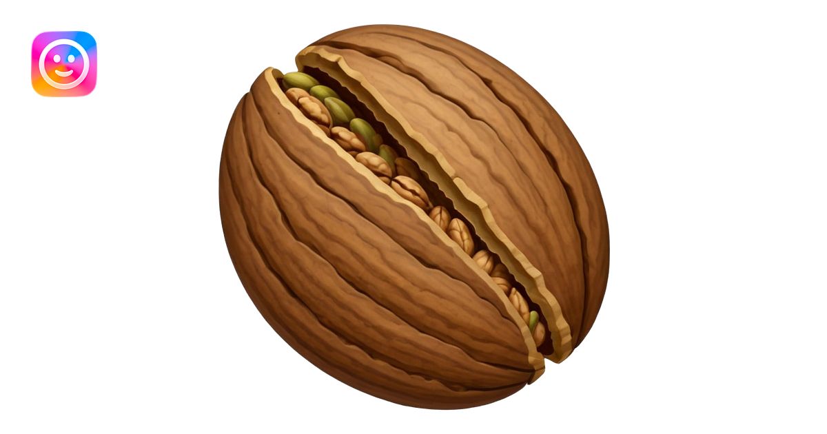 walnut seed of the tree of the genus Juglans emoji | AI Emoji Generator