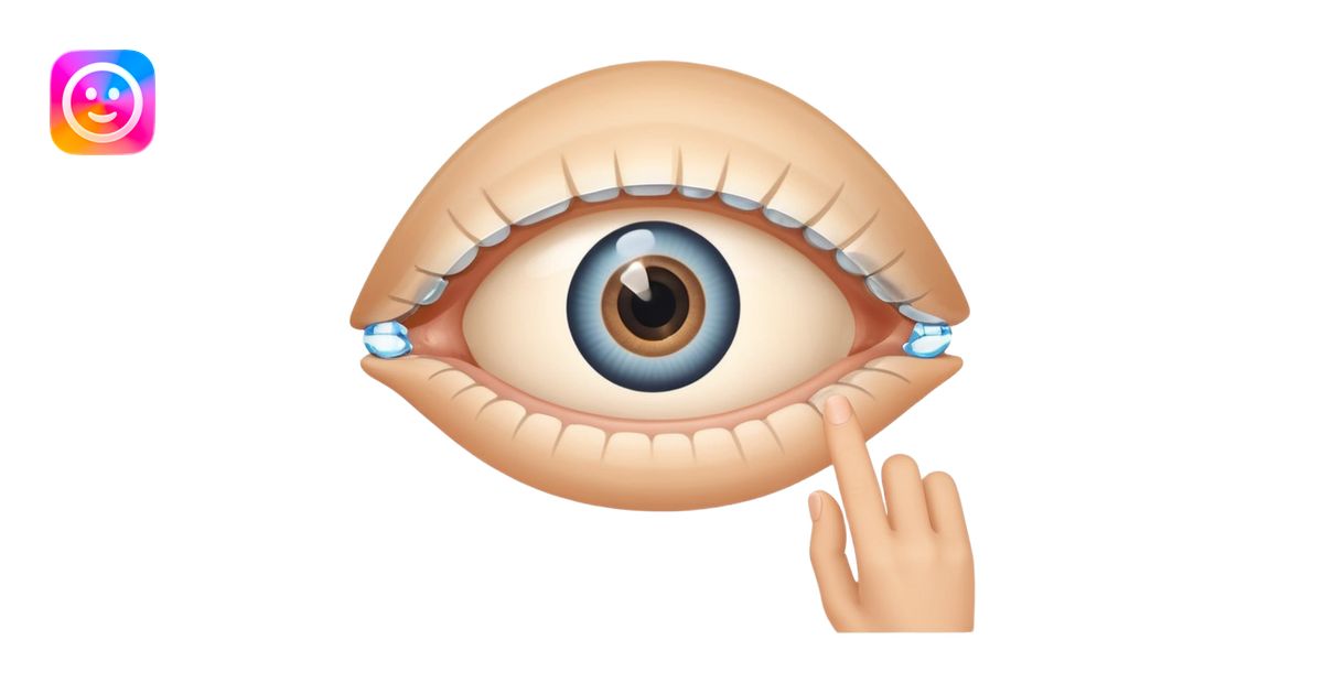eye with invisalign with finger pointing straight emoji | AI Emoji ...