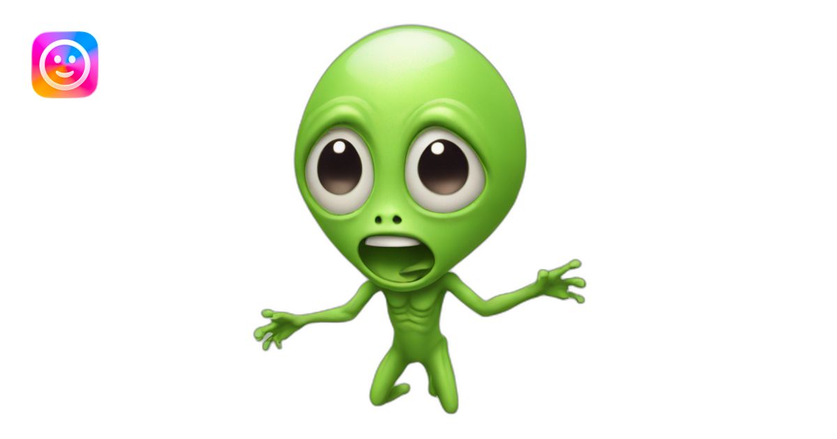 Dancing alien crying emoji | AI Emoji Generator