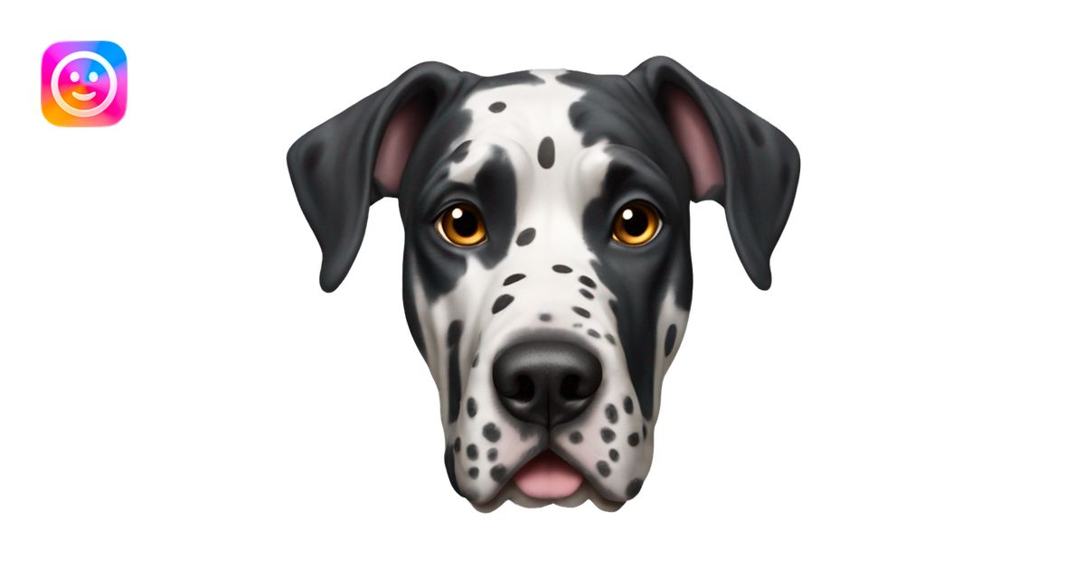 Harlequin Great Dane Dog emoji | AI Emoji Generator