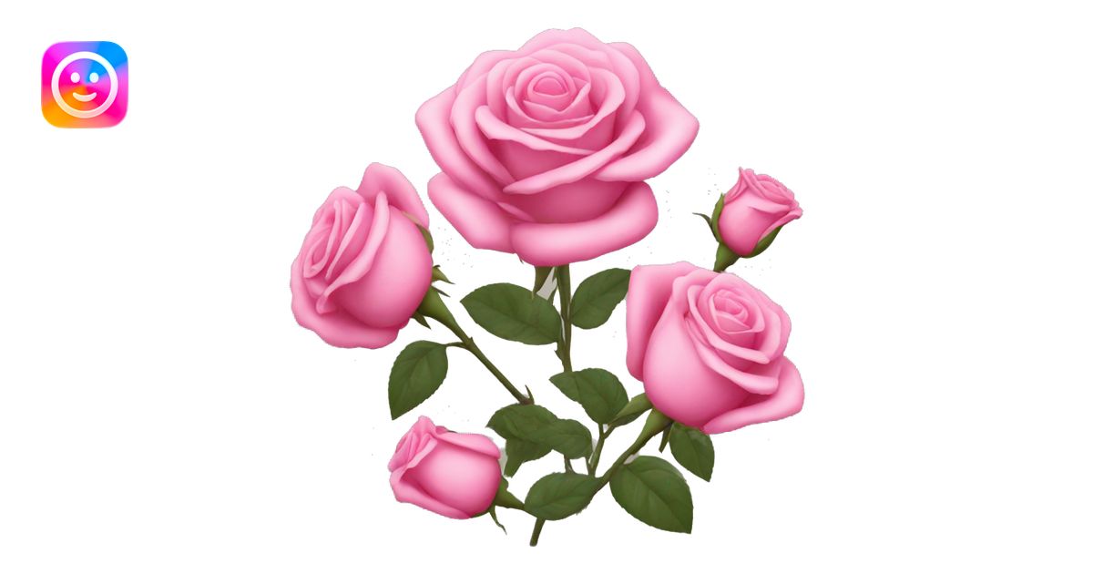 Pink roses emoji | AI Emoji Generator