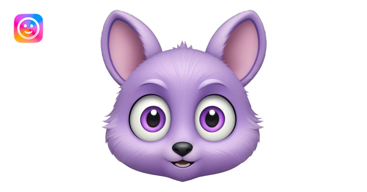 A creature with pastel purple fur and large pixar eyes and small ears ...
