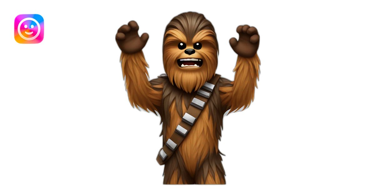 Chewbacca waving emoji | AI Emoji Generator