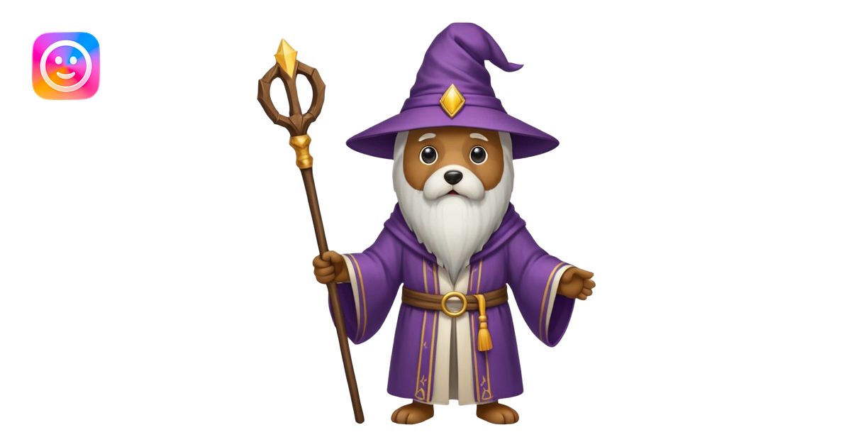 Dog wizard emoji | AI Emoji Generator