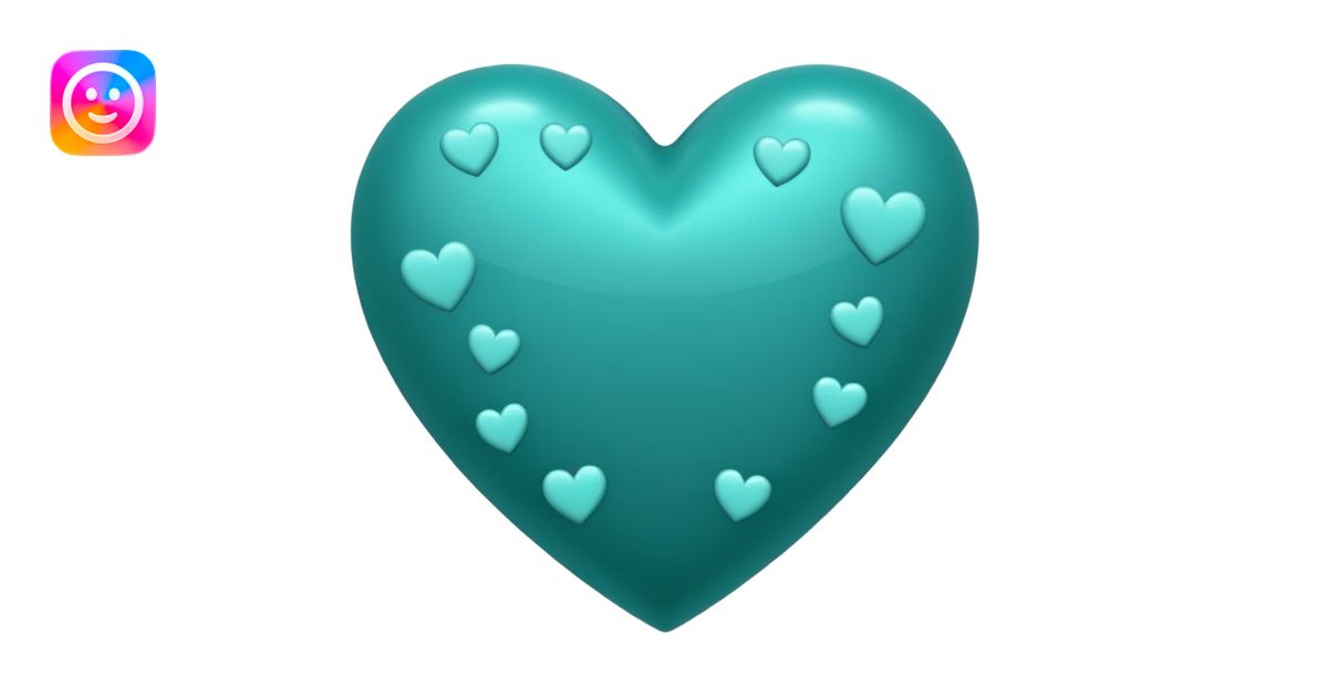 Teal heart with little hearts and Alana wording emoji | AI Emoji Generator