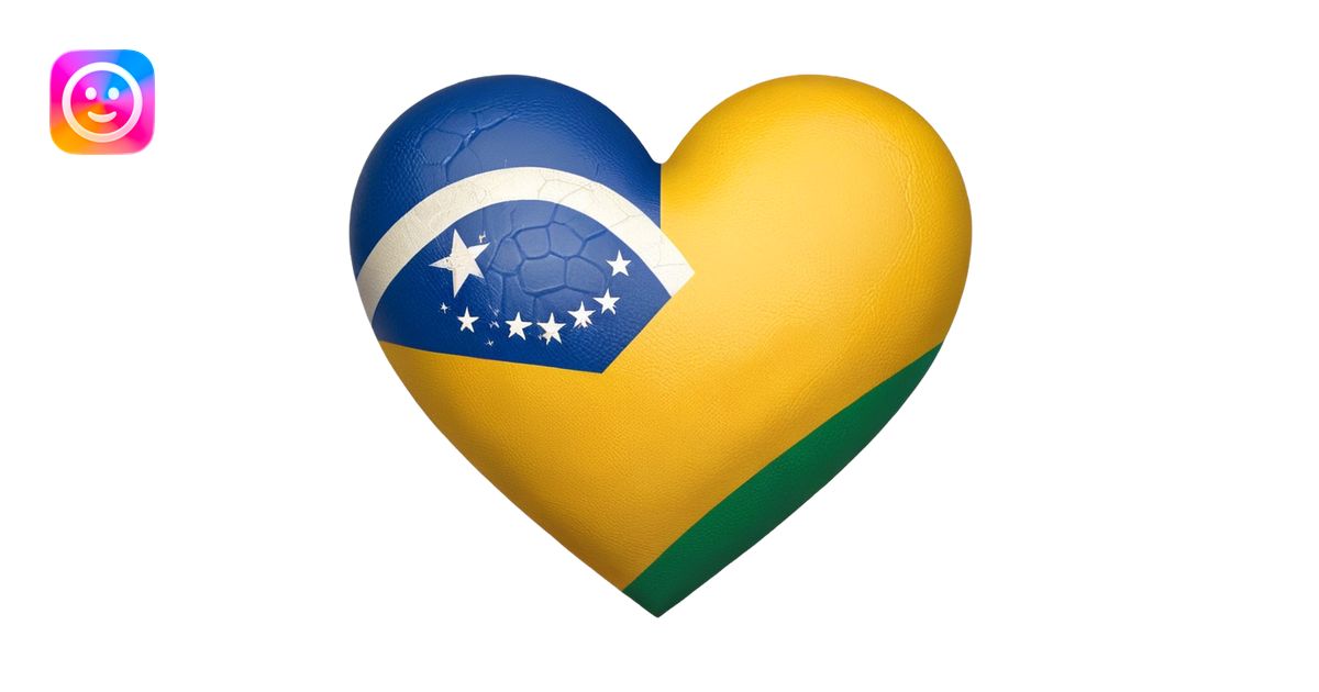 Brazil flag heart emoji emoji | AI Emoji Generator