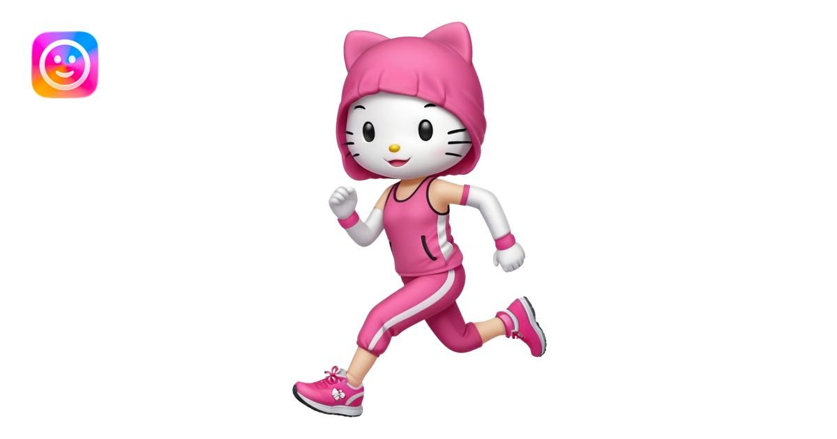 hello kitty jogging emoji | AI Emoji Generator