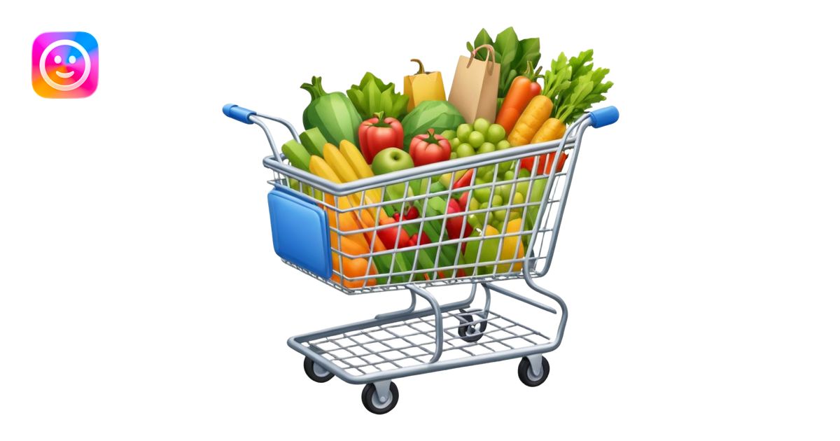 Supermarket cart emoji | AI Emoji Generator