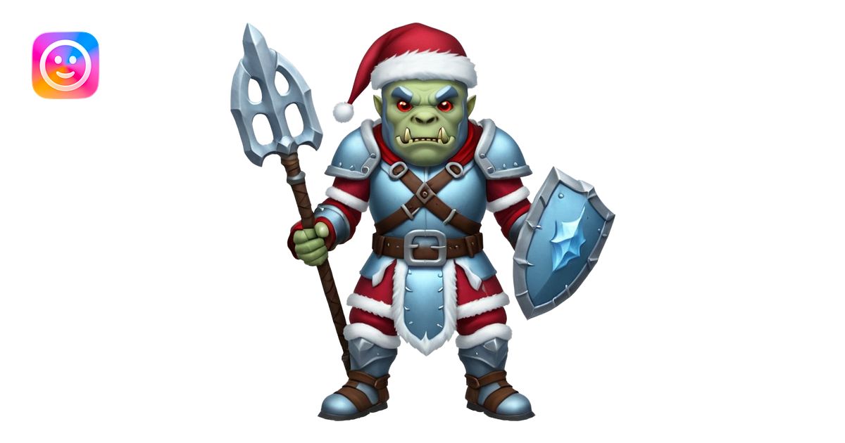 Fantasy Christmas orc legion soldier icon, iron tundra army theme ...