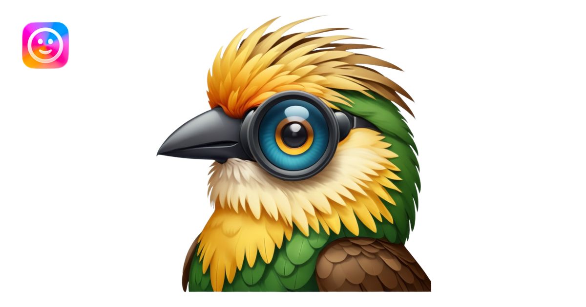 Bird with monoculars emoji | AI Emoji Generator