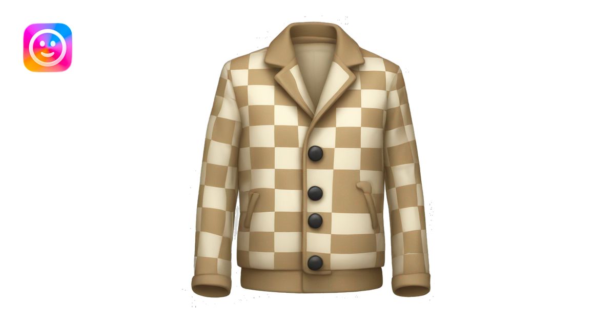 beige and white checkered jacket emoji | AI Emoji Generator