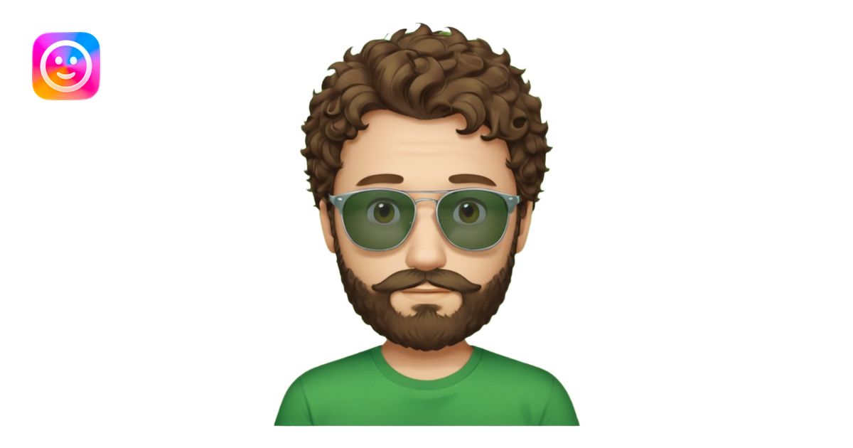 a self asured white male. brown hair. green t-shirt. blue background 5 ...