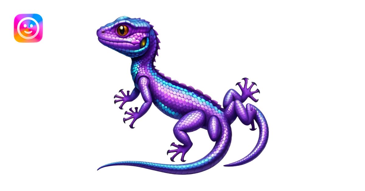 glitter purple lizard emoji | AI Emoji Generator