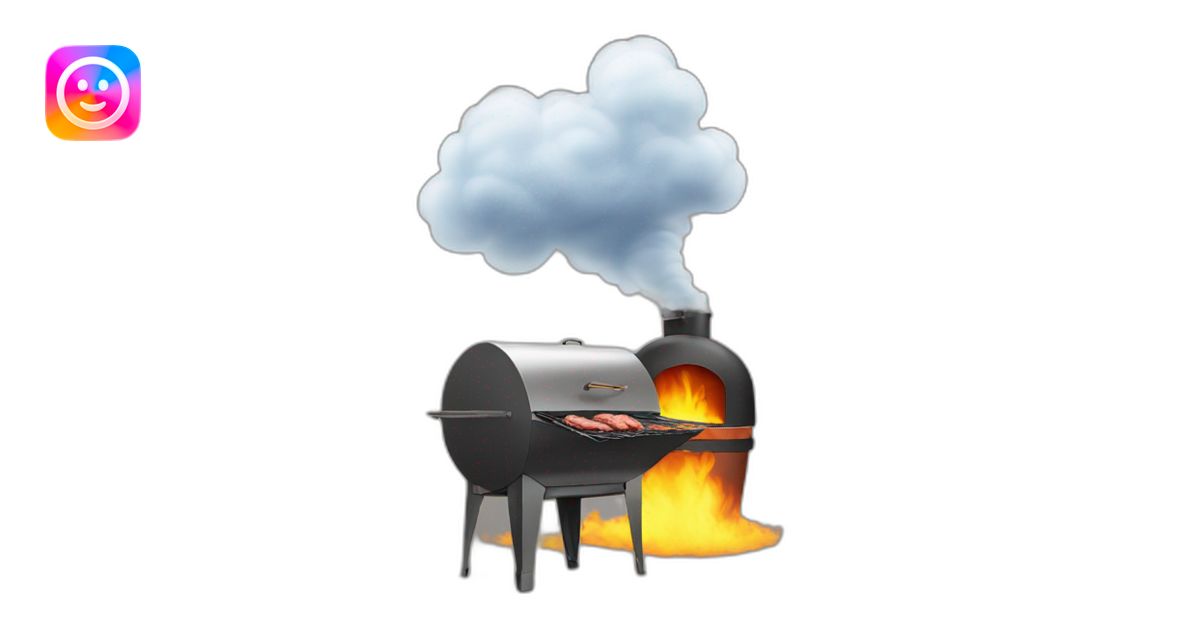 a meat smoker in the backyard billowing smoke emoji | AI Emoji Generator