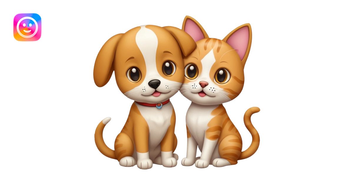 émote d'un chien et d'un chat avec un texte Ultra Premium DIrect emoji ...
