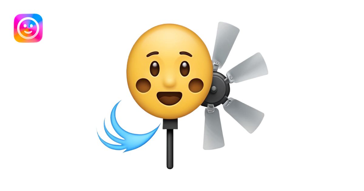 Create a shit emoji being thrown from a fan, like "shit in the fan ...
