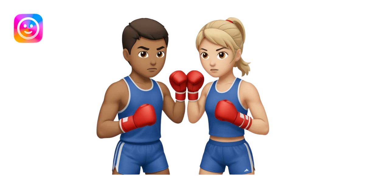 Two people sparring with each other emoji | AI Emoji Generator