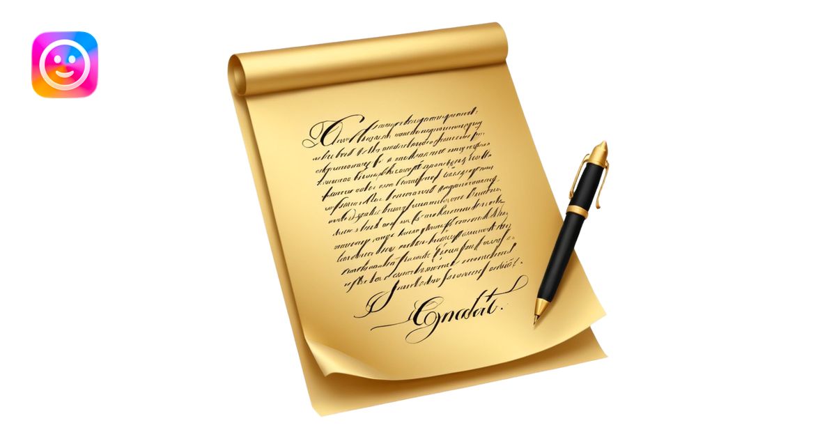 Contract golden paper signed emoji | AI Emoji Generator