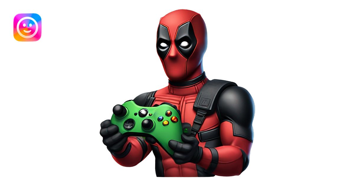 Deadpool holding xbox controller emoji | AI Emoji Generator