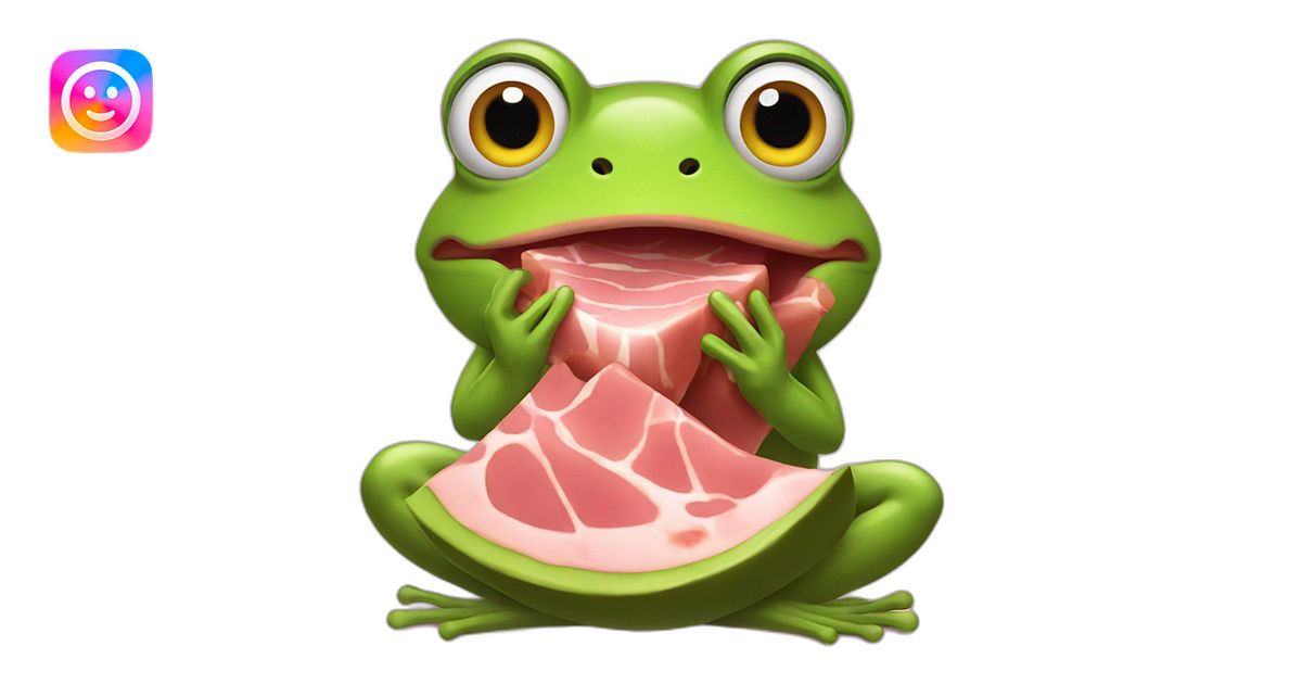 frog eating ham emoji | AI Emoji Generator