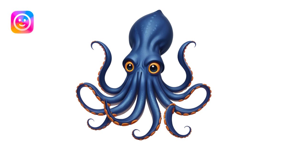 Giant Squid – Huge squid with long curling arms emoji | AI Emoji Generator