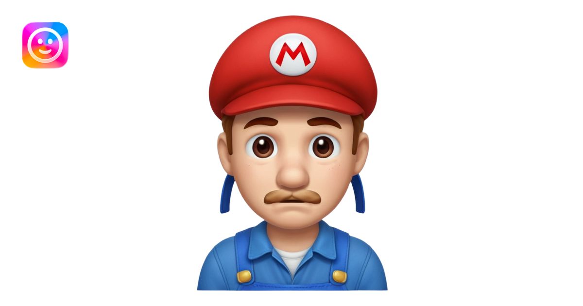 Super Mario crying emoji | AI Emoji Generator