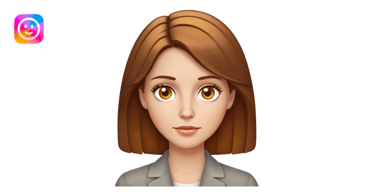 Mulher branca cabelo castanho médio com mechas olho mel emoji | AI ...