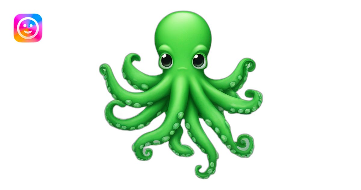 Green octopus emoji | AI Emoji Generator